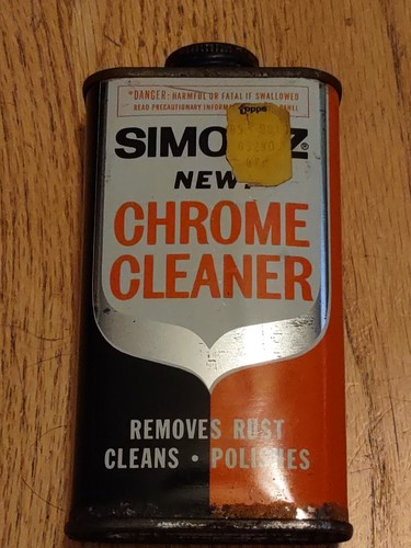 VINTAGE SIMONIZ CHROME CLEANER 8 fl. oz CAN WITH RESIDUE | eBay