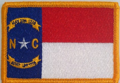 NORTH CAROLINA Flag Patch with VELCRO Brand Fastener Military Gold ...