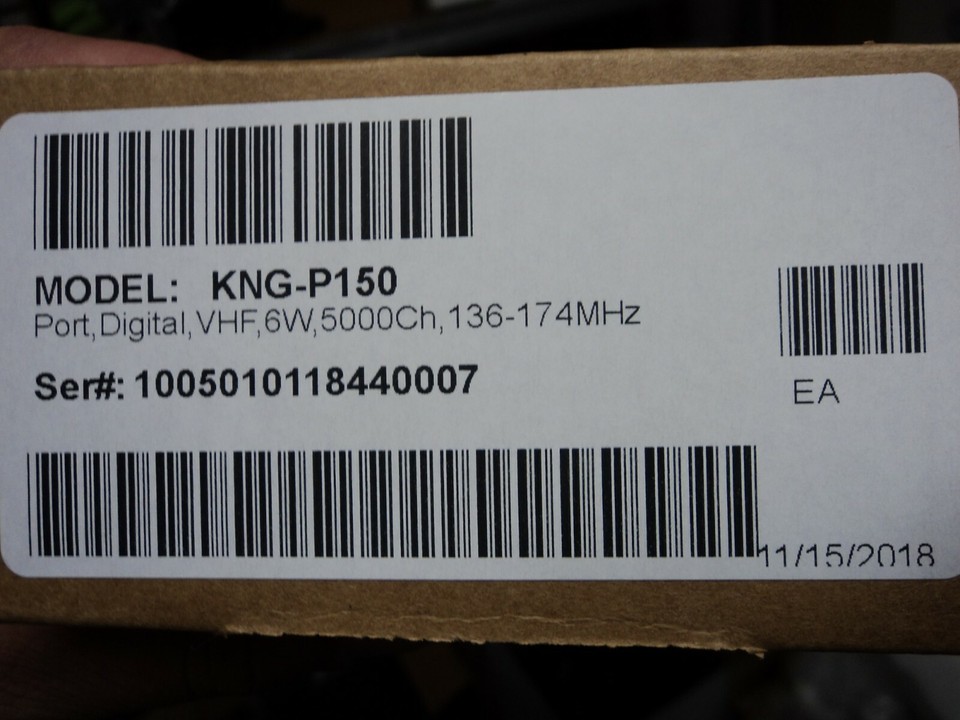 BK Radio KNG2-P150 Digital Portable Radio P25 APCO - 2048 Ch 6 Watt VHF ...