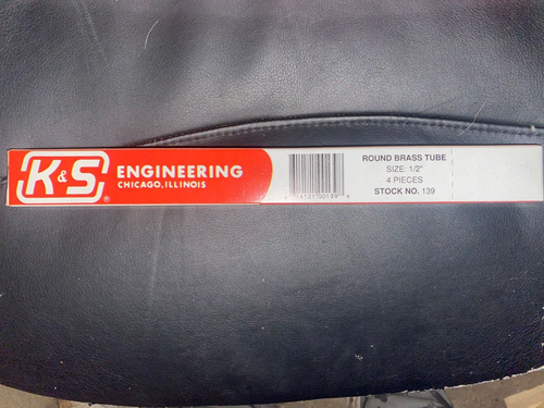 K&S Engineering. 1/2" Round Brass Tube. (4) Pieces. 12", # 139 Made USA ...
