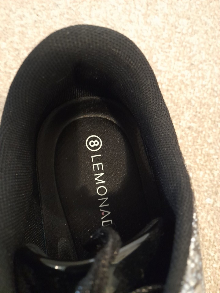 Sparkly trainers - Lemonade Black Patent And Silver Sequin Trainers ...