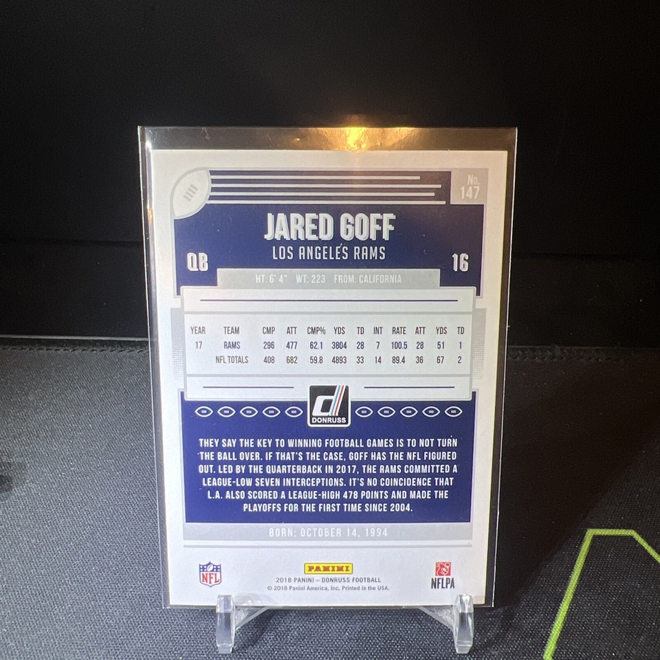 2018 Donruss Press Proof Red #147 Jared Goff LA Rams Football Card | eBay