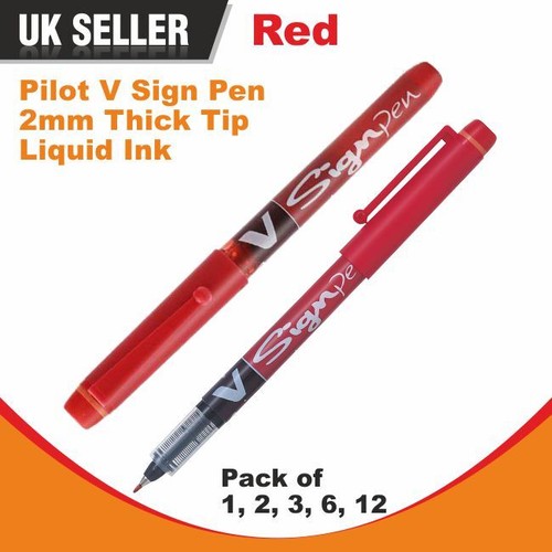 Pilot V Sign Pen Liquid Ink Fibre Tip 2.0mm Marker 4 colours | eBay UK