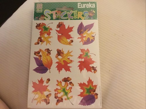 vintage eureka fall leaves acorns sticker sheet 4 new in package | eBay