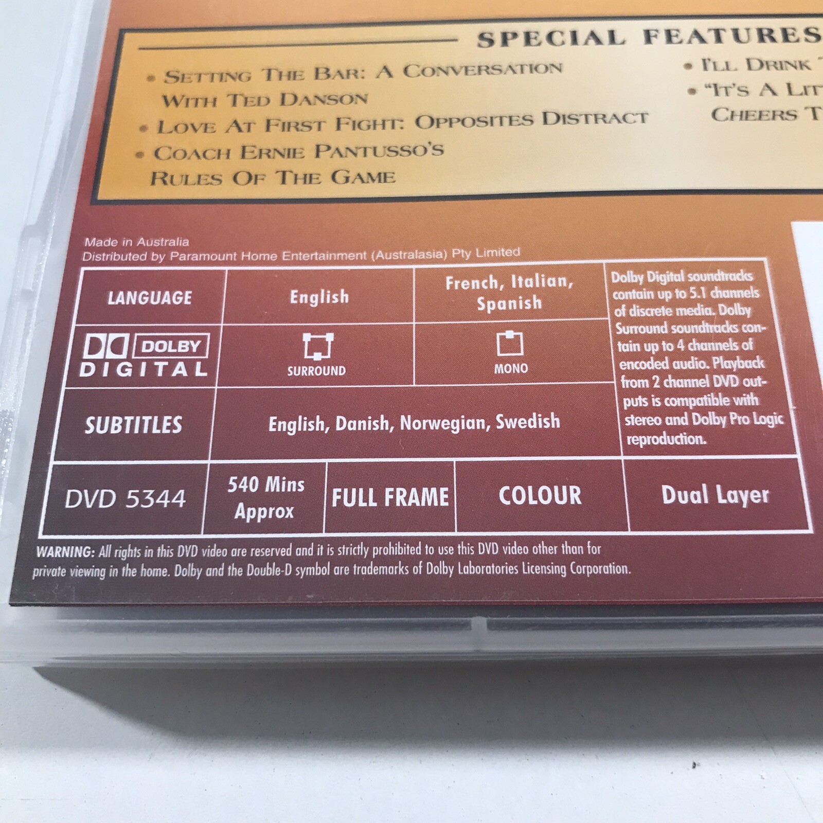 Cheers The Complete First Season DVD R4 PAL TV Series Ted Danson ...