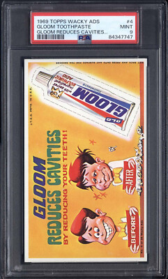 1969 Topps Wacky Ads #4 Gloom Toothpaste PSA 9 | eBay