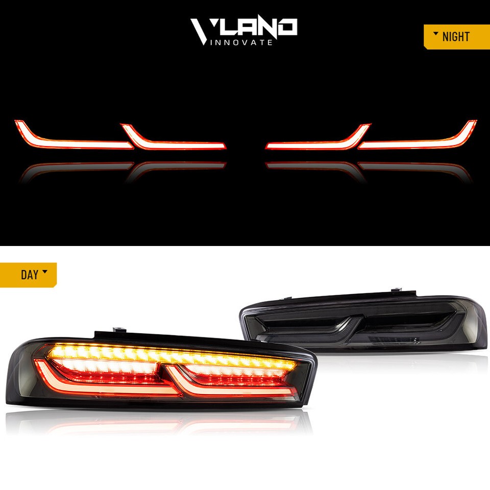 LED Tail Lights For Chevrolet Camaro 2016-2018 Rear Lights Smoked 1 ...