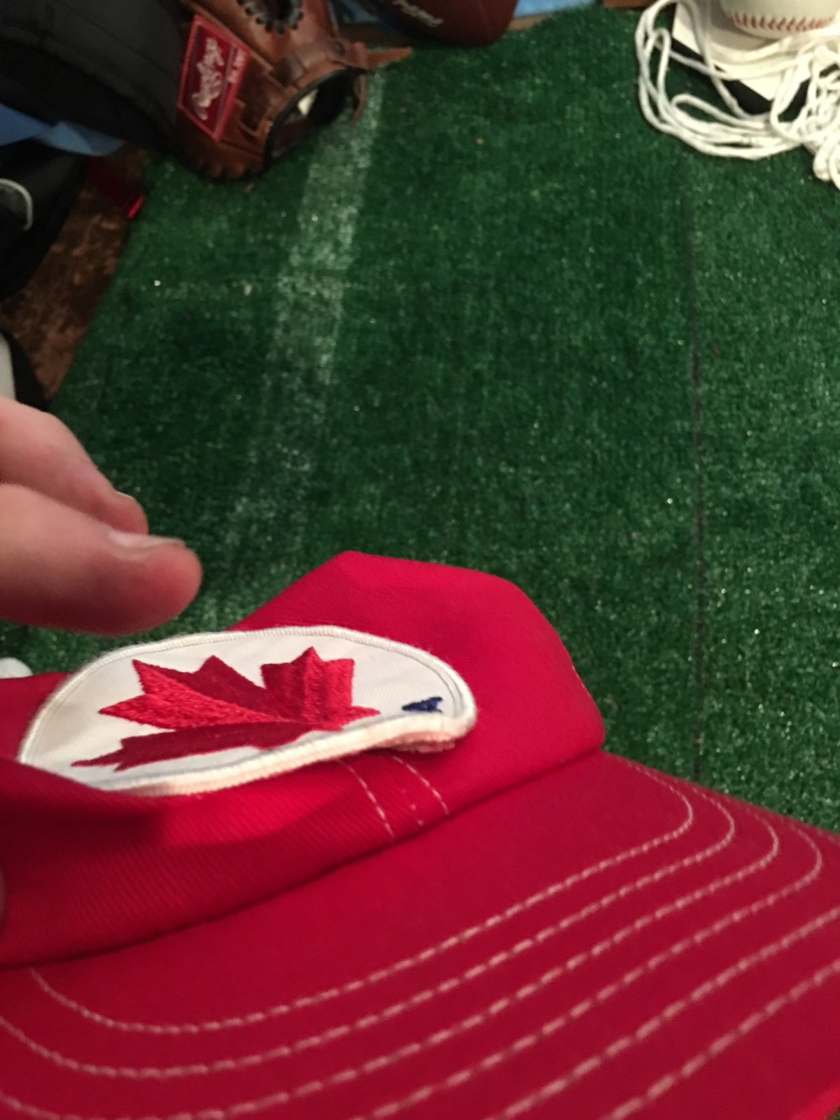 CANADA Hat Maple Leaf Logo Trucker Cap Mesh Back Snapback Red White One ...