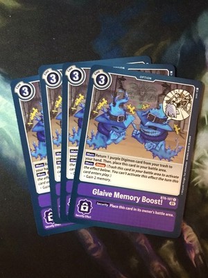(4x) Digimon TCG Glaive Memory Boost BT6-107 C Double Diamond Playset ...