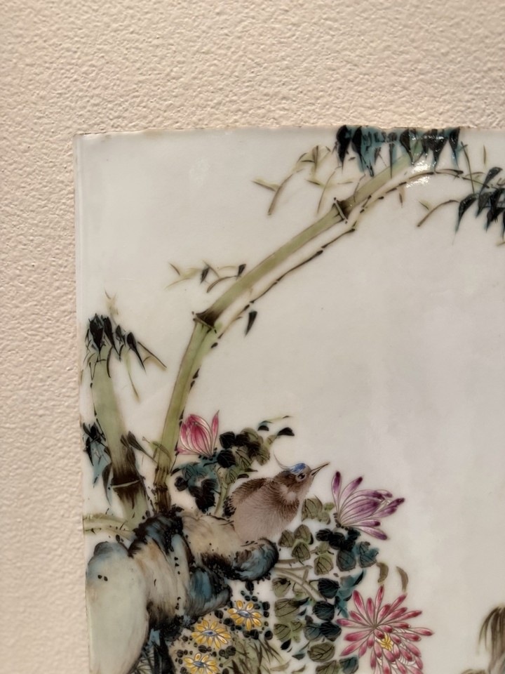 Chinese porcelain plaque hand painted Flower palette with a bird | eBay