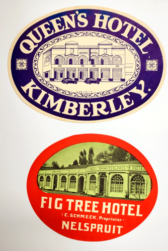 Vintage Luggage Label Travel Sticker Stamp Lot Hotel Kimberly, Fig Tree ...
