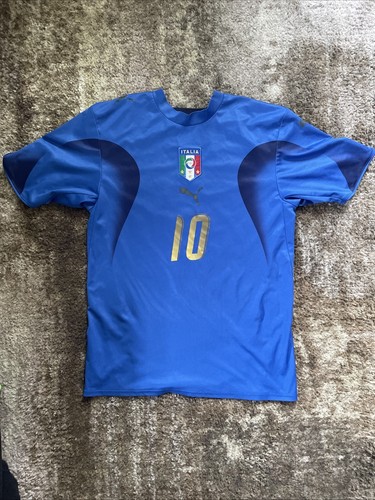 Totti #10 Italia Blue Soccer Jersey Shirt SIZE Mens Small RARE Short ...
