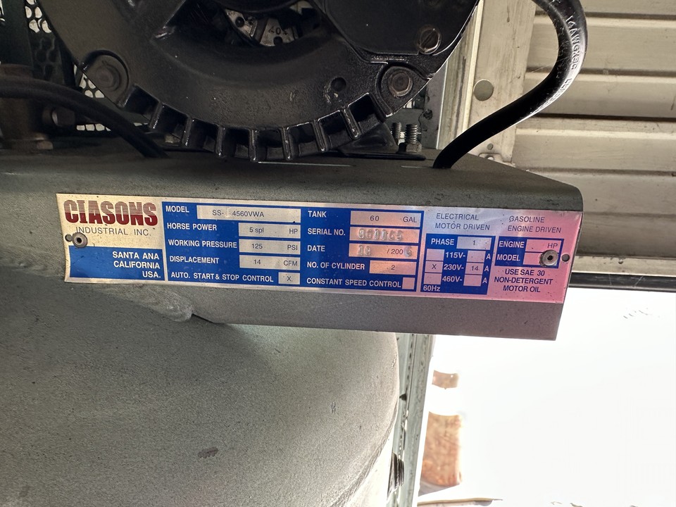 60 Gallon - Ciasons - Extra Heavy Duty High Efficiency Air Compressor ...