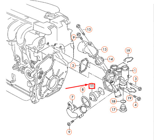 NEW AUDI A3 8P COOLANT REGULATOR THERMOSTAT 022121113 022-121-113 | eBay