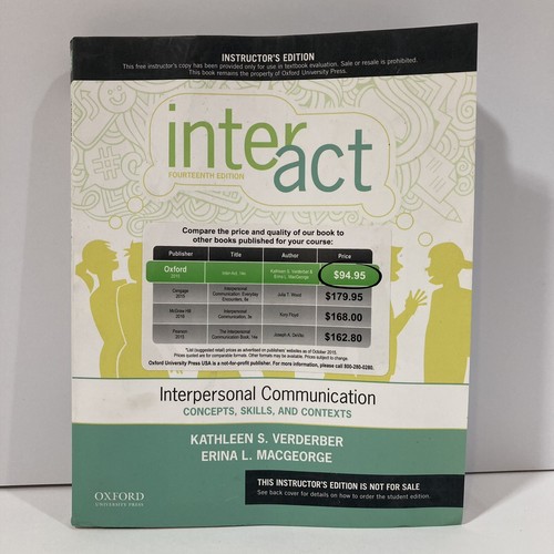 Interact Interpersonal Communication by Verderber 14th Instructor's ...