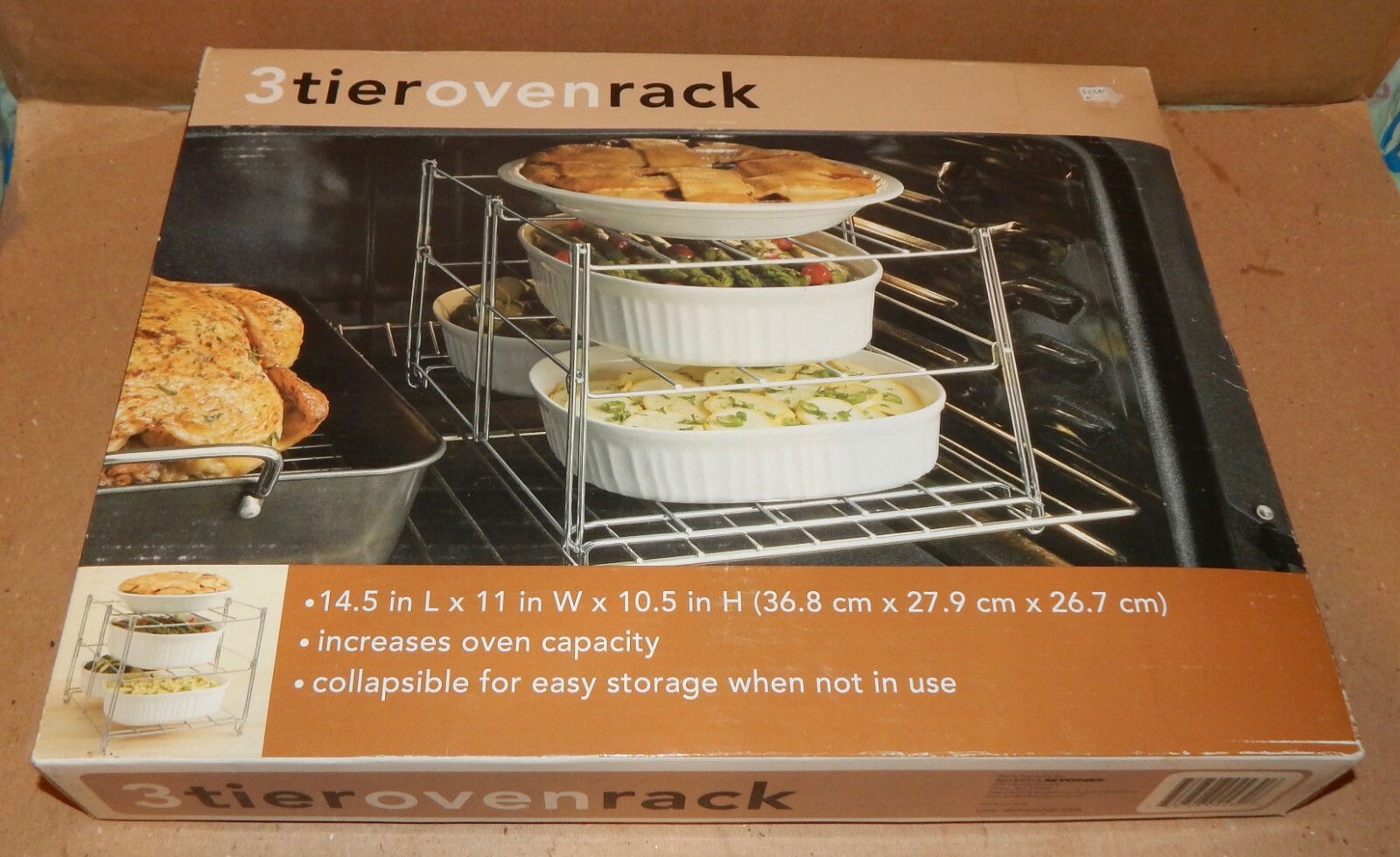 3 Tier Adjustable Oven Rack 14 1/2" NIB Collapsible Increases Oven ...