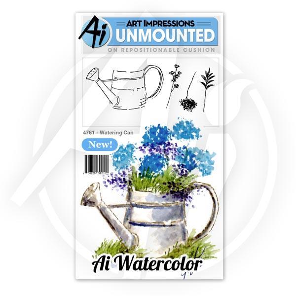Art Impressions Watercolor Stamp Set Flowers Foliage, Trees, Birdhouse ...