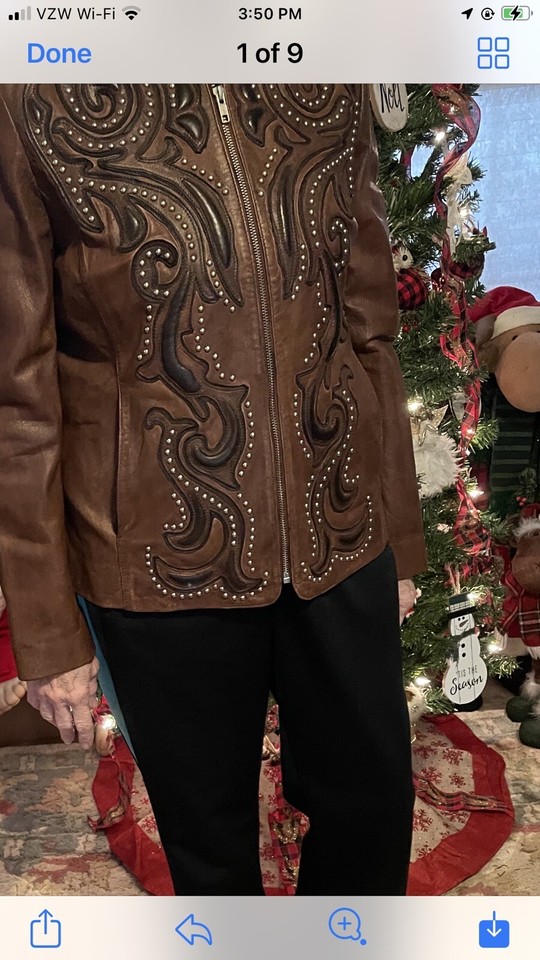 Genuine Reba Leather Western Tooled New Jacket | eBay