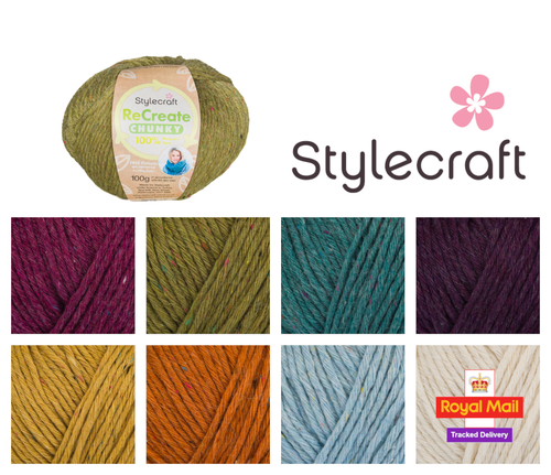 Stylecraft Recreate Chunky 100g Knitting Crochet Yarn Recycled Wool ...