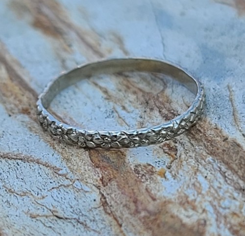 Antique Edwardian Floral 10K White Gold Baby Infant Ring w/Box 0.3gm | eBay