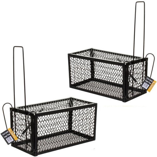 2 X RAT MOUSE CATCHER HUMANE SPRING CAGE METAL TRAP LIVE RODENT INDOOR ...