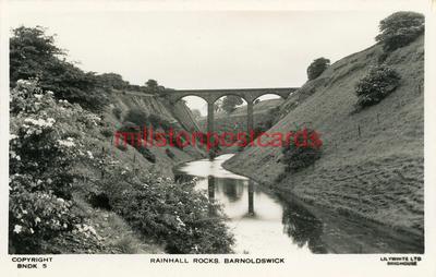 RP POSTCARD OF RAINHALL ROCKS, BARNOLDSWICK, WEST YORKSHIRE BY ...
