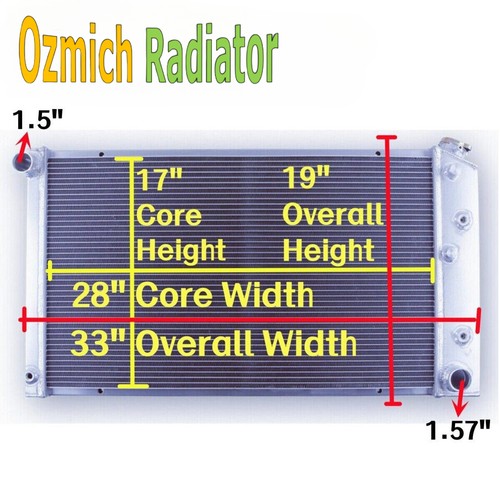 For 68-72 Buick Skylark 4.1 5.7L 3 Rows Aluminum Radiator Shroud Fan 28 ...