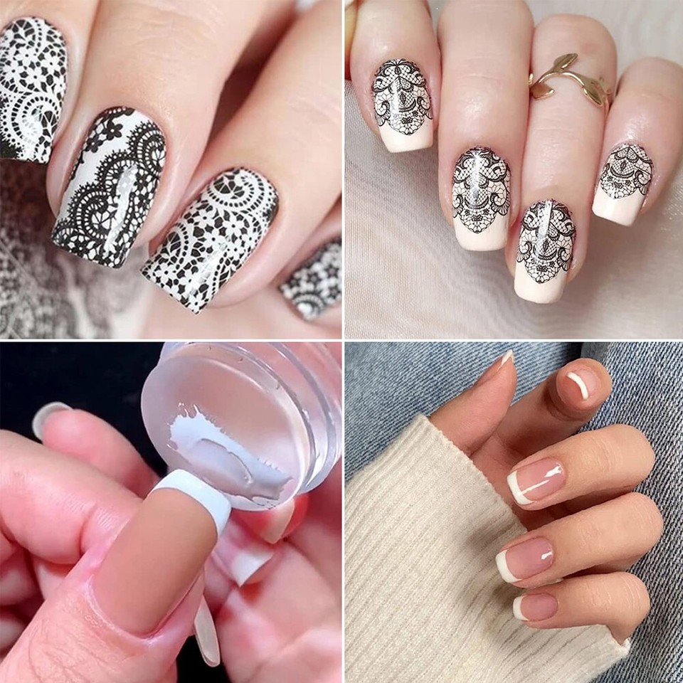 US 5 Pcs Nail Stamper Kit DIY Nail Art Stamp French Tips Tools with ...