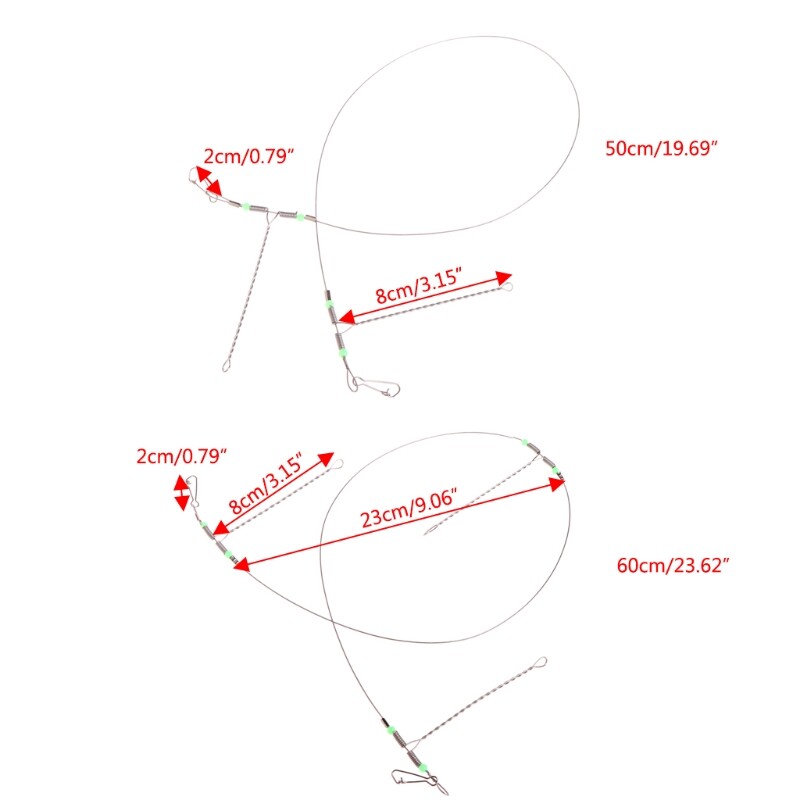 Sea Fishing Swivel String Hook Anti-Winding Steel Rigs Wire Leader ...