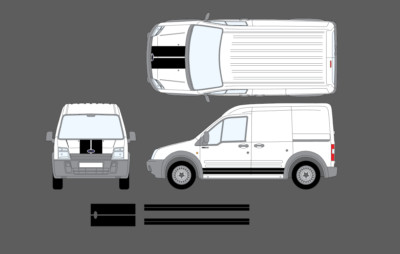 Fits Ford Transit Connect MK1 02-09 Bonnet & Side Stripe Decal Graphic ...