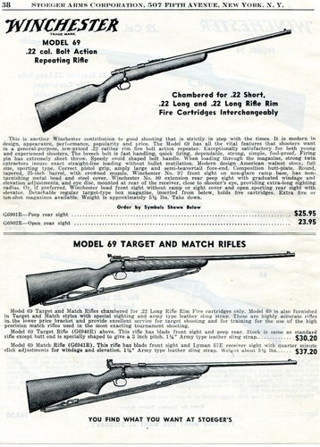 1950 Print Ad of Winchester Model 69 Bolt Action Standard, Target ...