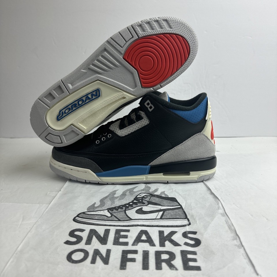Air Jordan 3 Retro "Rare Air" Blk/Chil Rd-Neutral Gry (IB8968 004) New ...