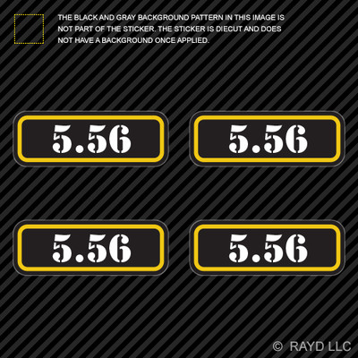 (4x) 5.56 Ammo Can Sticker Set Decal Self Adhesive molon labe bullet ...