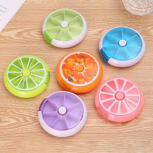 Round Weekly Pill Box Organizer 7 Day Travel Medicine Organizer Case | eBay