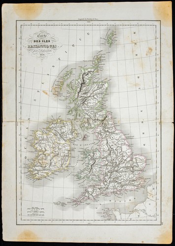 1840 - Map Of The British Isles - Antique Engraving - England, Ireland ...