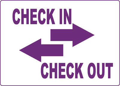 CHECK OUT/CHECK DIRECTION SIGN BUSINESS HOTELS| Laminated Vinyl Decal ...
