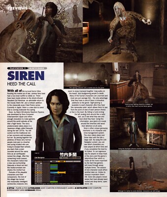 2004 SIREN HEED THE CALL Video Game Preview PRINT AD ART - PS2 CLASSIC ...