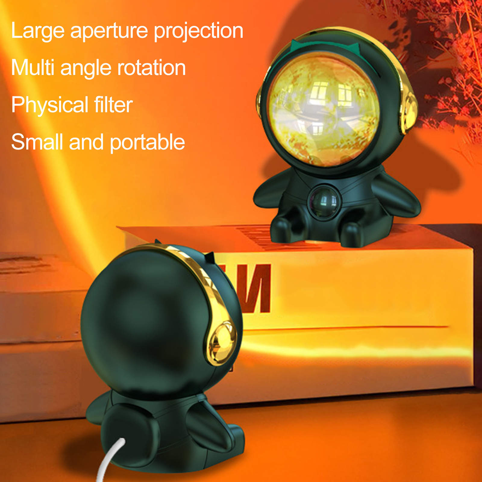 Sunset Light Soft Lighting Decorative Spaceman-shaped Sunset Projector ...
