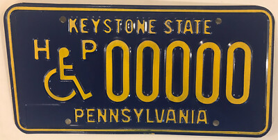 Pennsylvania HANDICAP Handicapped license plate sample Wheelchair ...