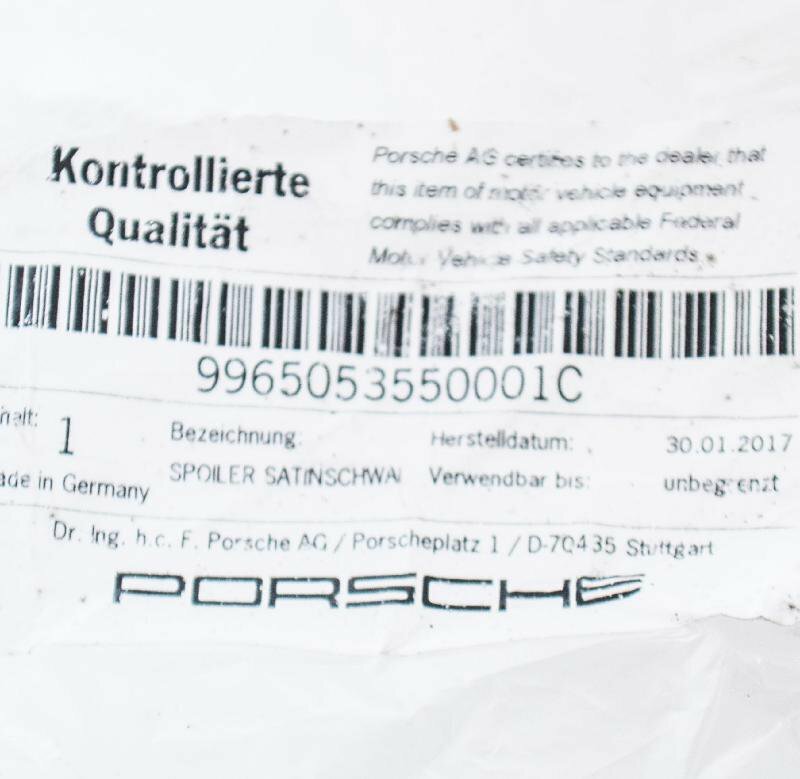 PORSCHE 911 996 Front Bumper Lower Spoiler 9965053550001C NEW GENUINE ...
