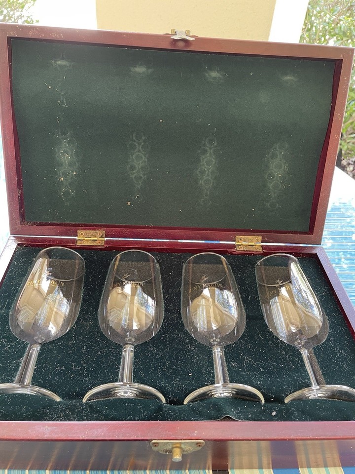 Remy Martin Glasses 6oz Set Of 4 In Original Wood Box Cognac Champagne ...