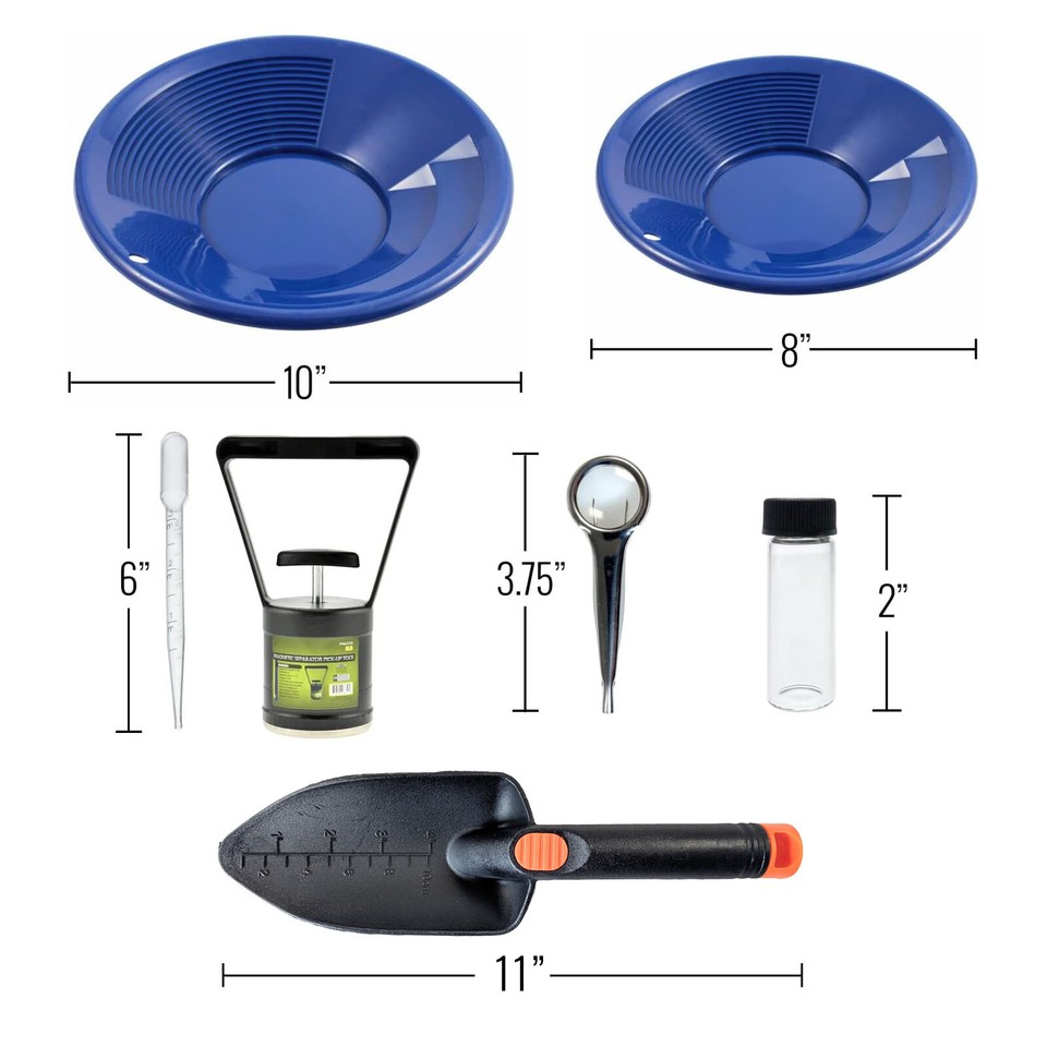 ASR Outdoor 10pc Beginner Gold Panning Kit Gold Rush Prospecting Tools ...