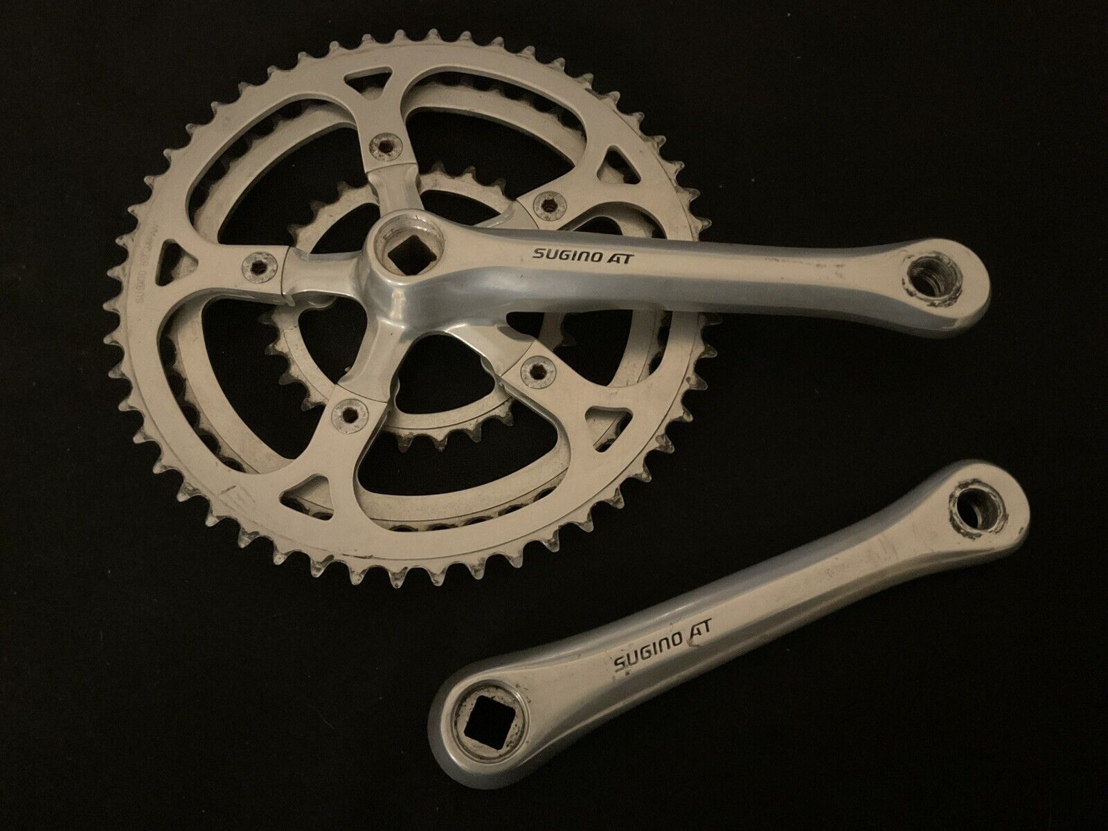 Vintage Sugino AT Crank Set Forged 170 mm 52-45-28 touring mtb | eBay