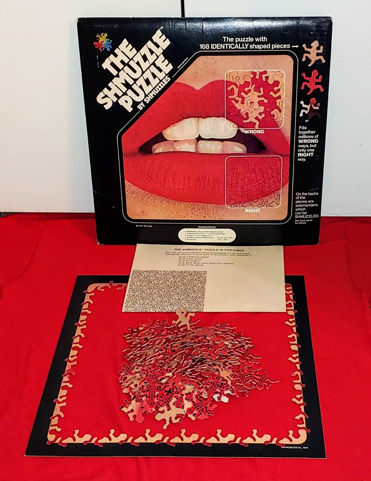 1979 SHMUZZLE PUZZLE - "THE KISS" 168 Pieces Complete Vintage Retro ...