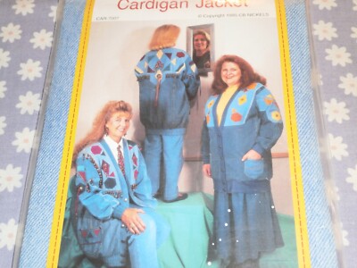 90's JUNK-JEANS CAR-7007 MISSES CARDIGAN JACKET PATTERN-UNCUT-SM-3X | eBay