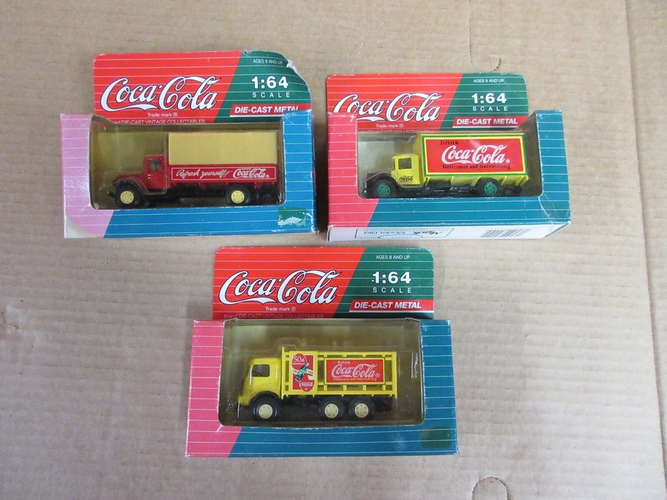 Lot of 3 Vintage Die Cast Coca Cola 1:64 Scale Mack Trademarks Model BM ...