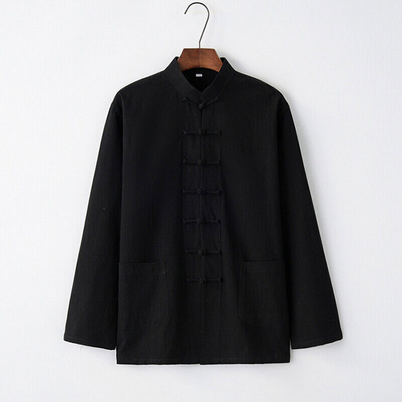 Men's Chinese Tang Coat Kung Fu Tai Chi Jacket Cotton Blends ...