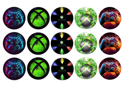 XBOX cupcake toppers, 15 Edible xbox images, PRE-CUT, XBOX cookie ...