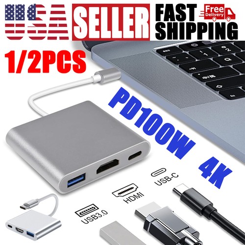 1/2PCS USB Type C to HDMI HDTV TV Cable Adapter Converter For USB-C ...