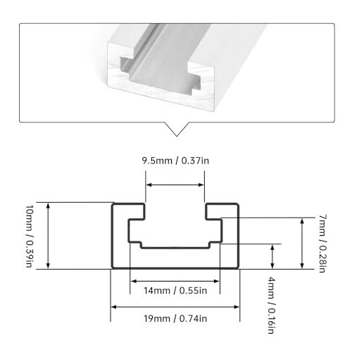 2 Pack 300mm 11.81 Inch Aluminum Double T-Track with Predrilled ...